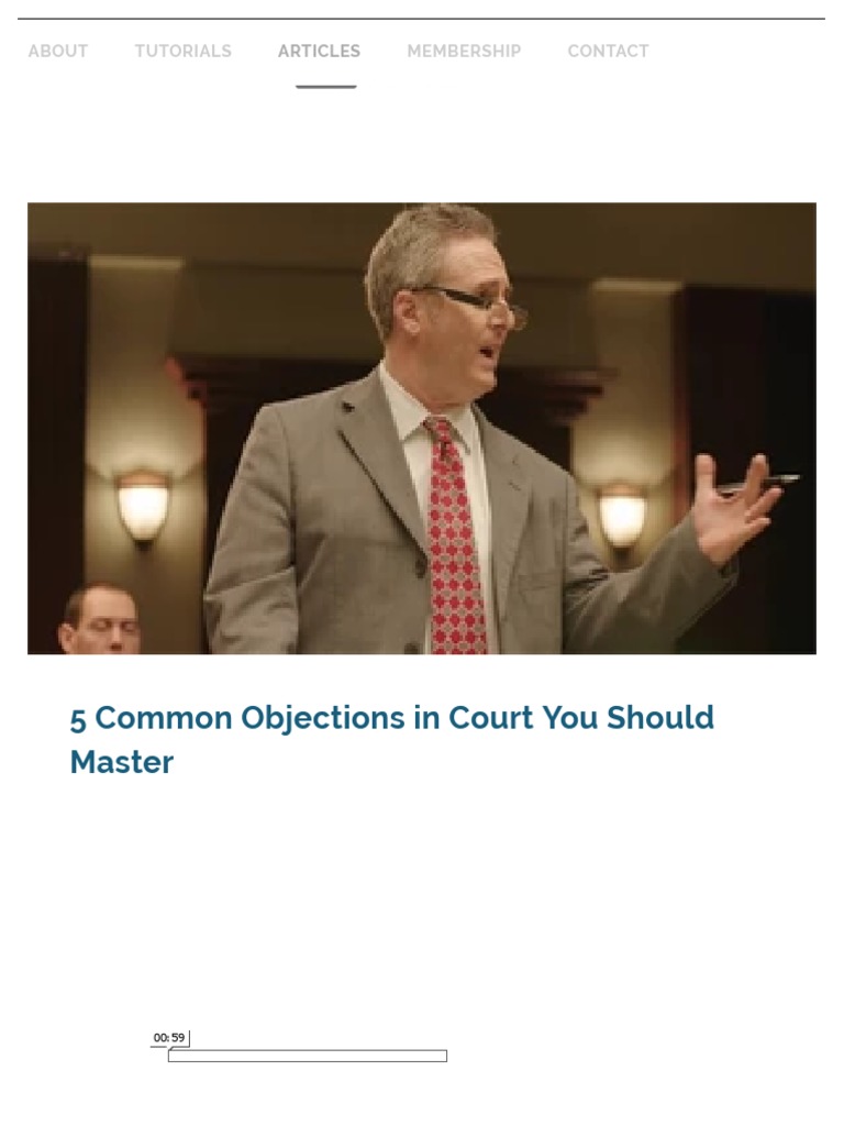5 Common Objections in Court You Should Master - Legal Seagull | PDF ...