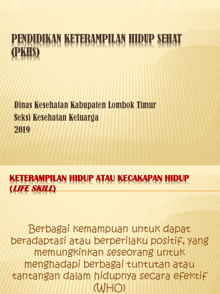 Materi 8 Pendidikan Keterampilan Hidup Sehat (PKHS) | PDF