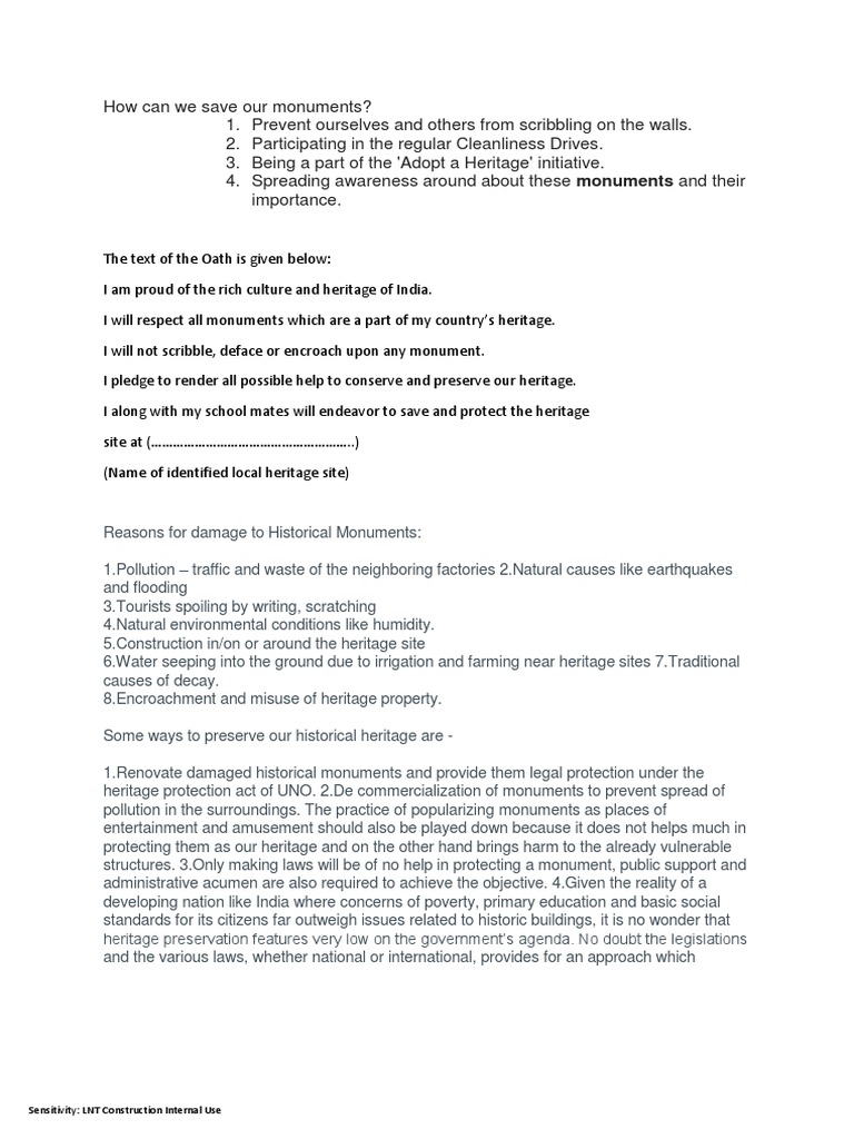 How Can We Save Our Monuments | PDF | Environment | Natural Environment