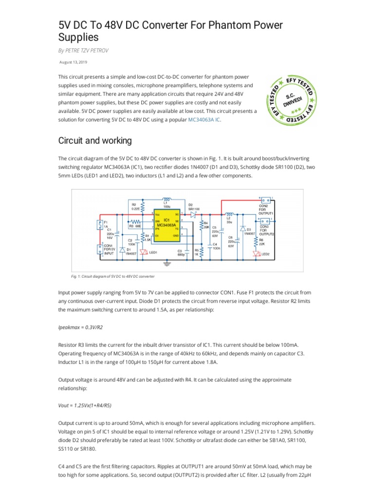 5V To 48V DC Converter For Phantom Power Supplies - Full DIY Project ...