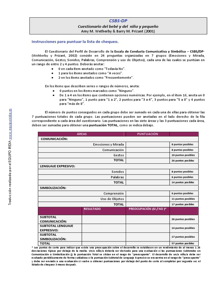 CSBS DP Es PDF | PDF | Espectro autista | Ciencias del comportamiento