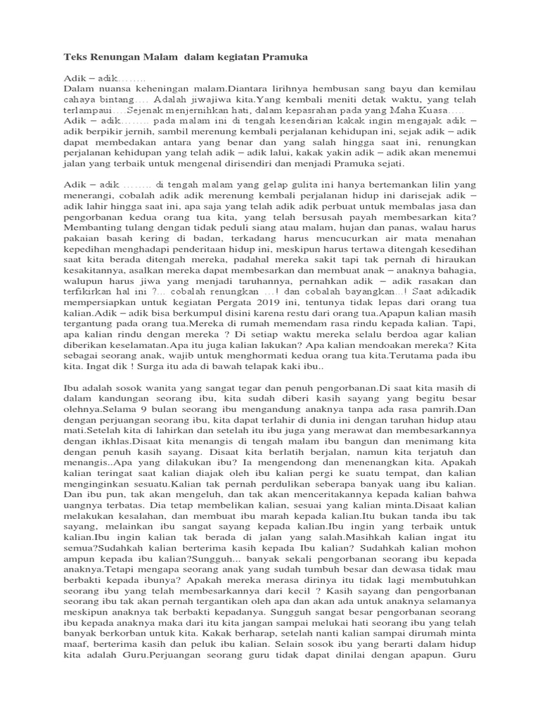 Teks Renungan Malam | PDF