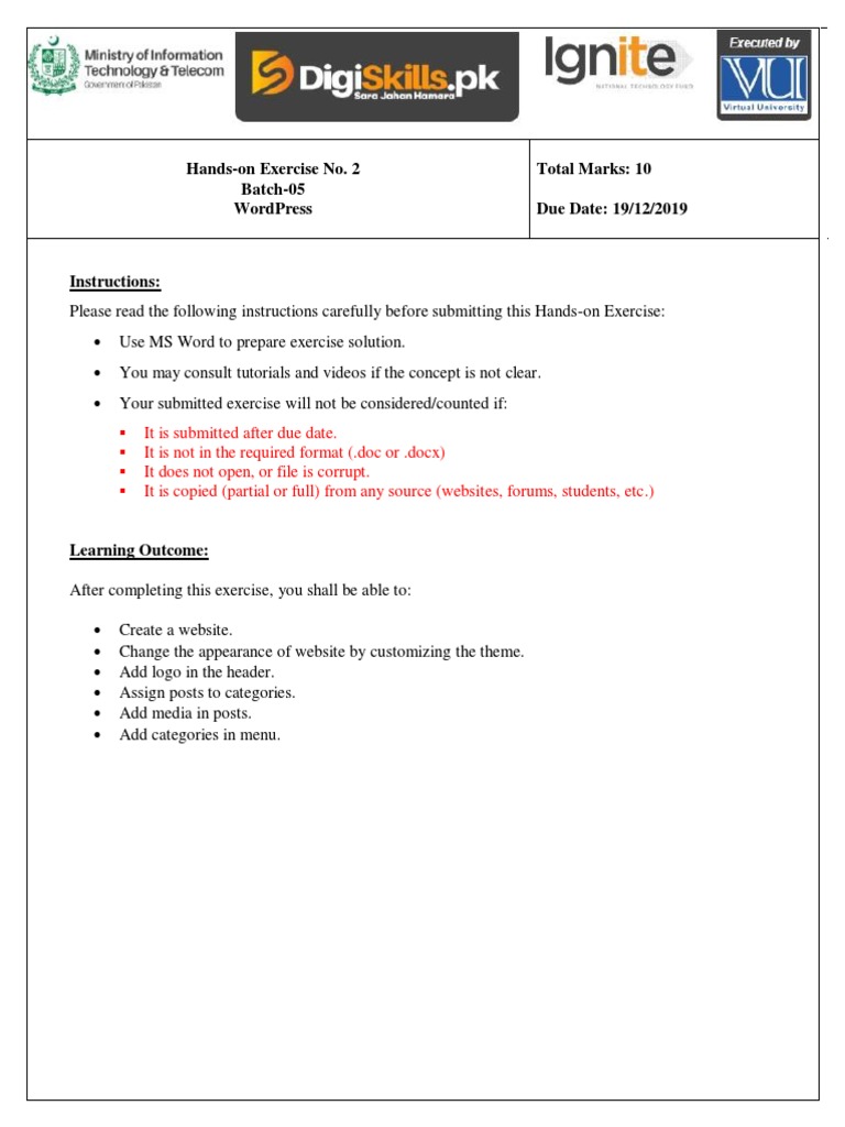 Batch-05 WPS101 2 PDF | PDF | Screenshot | Word Press