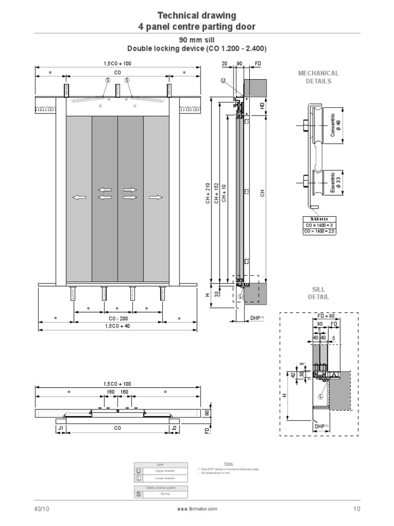 Fermator Landing Door 4 Panesl CO - Model-4010 | PDF