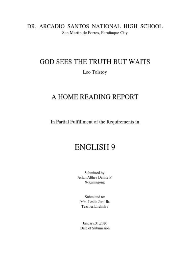 Home Reading Report God Sees The Truth But Waits | PDF | Leo Tolstoy ...