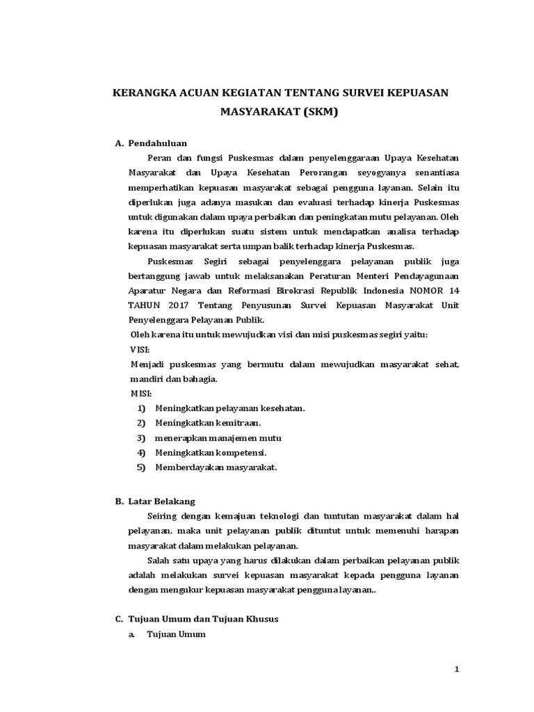 Kak Survei SKM | PDF
