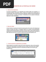 ELEMENTOS DE LA PANTALLA INICIAL DE MICROSOFTWORD (Luis Andres Salinas Hernandez 6°C) | PDF