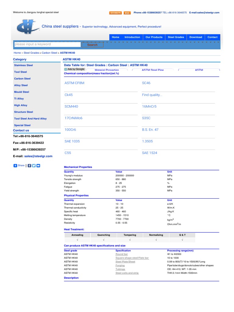 Astm hk40 Chemical Composition Astm hk40 Mechanica 2 PDF | PDF | Steel ...