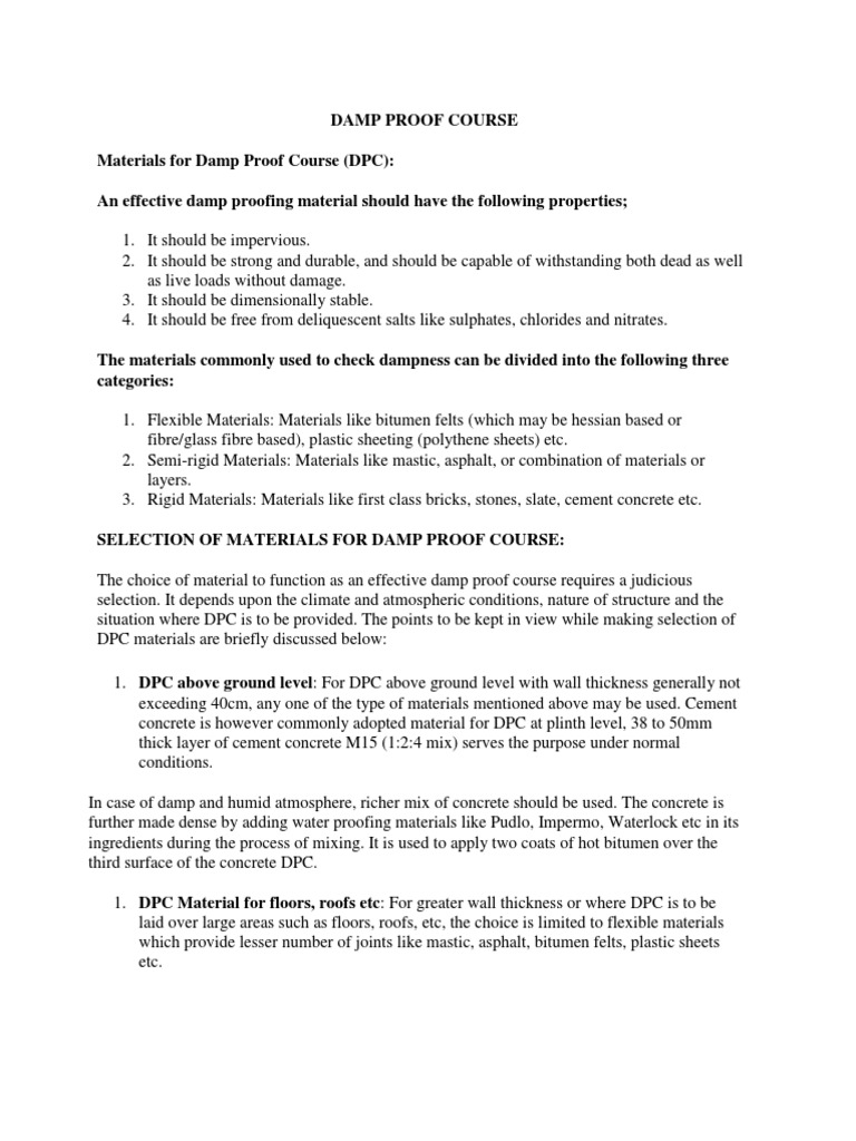 Damp Proof Course PDF | Download Free PDF | Asphalt | Wall