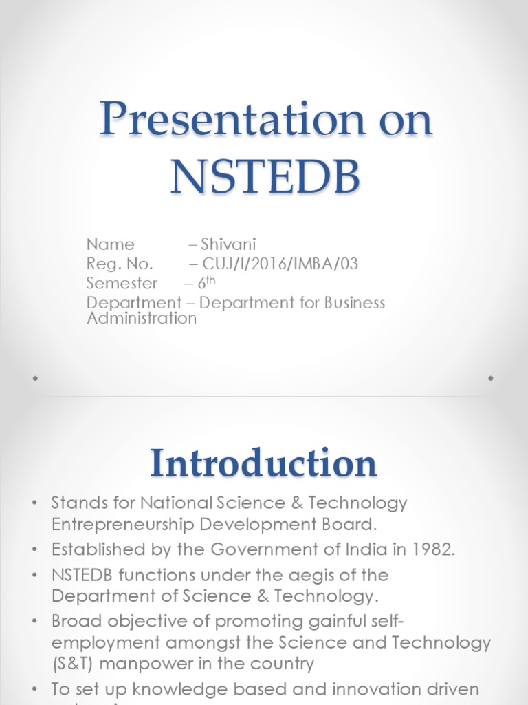 NSTEDB | PDF | Entrepreneurship | Innovation