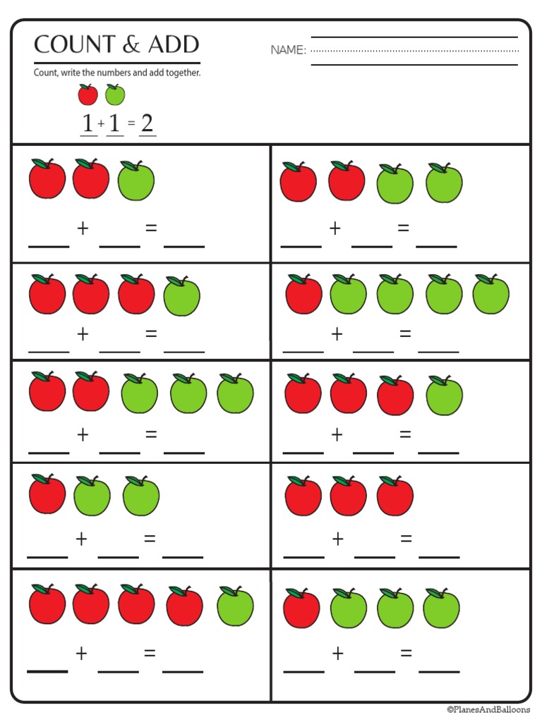 Apple Addition and Subtraction PDF | PDF | Arithmetic | Teaching ...