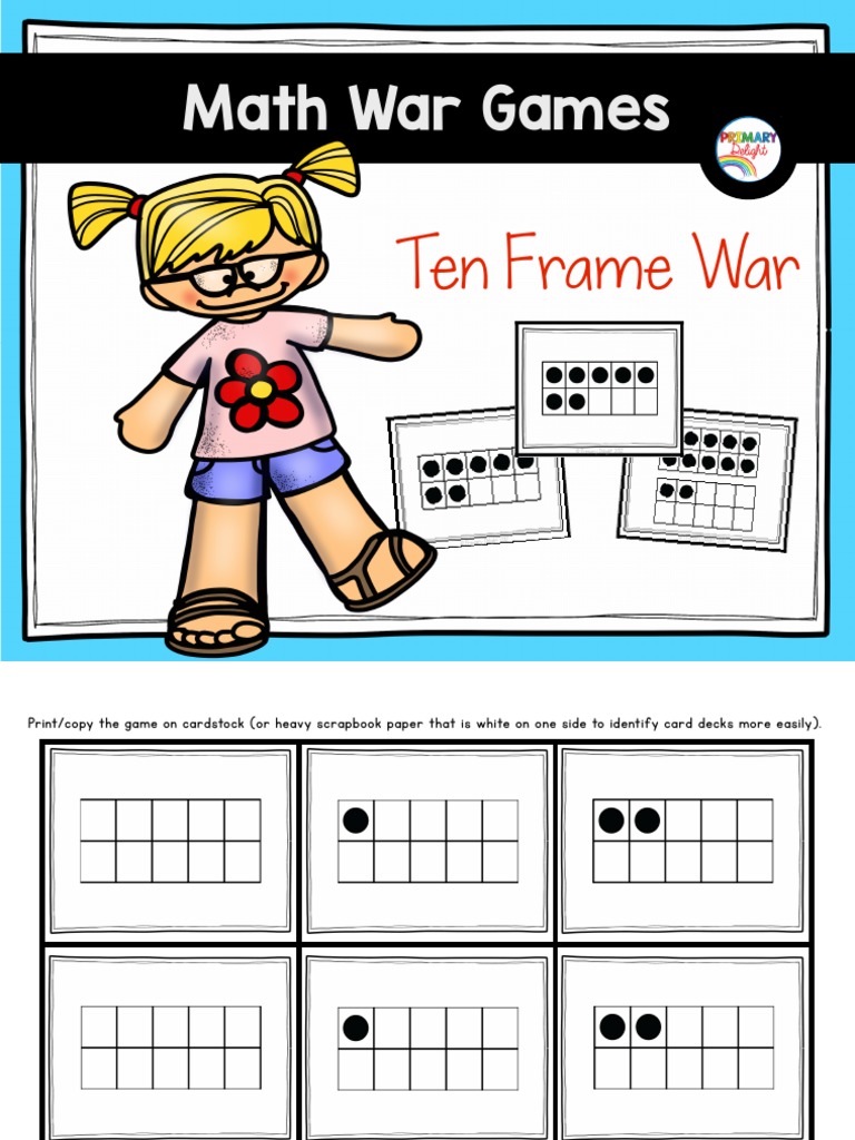 Ten Frame War Cards ANumber Sense Game FREE | PDF
