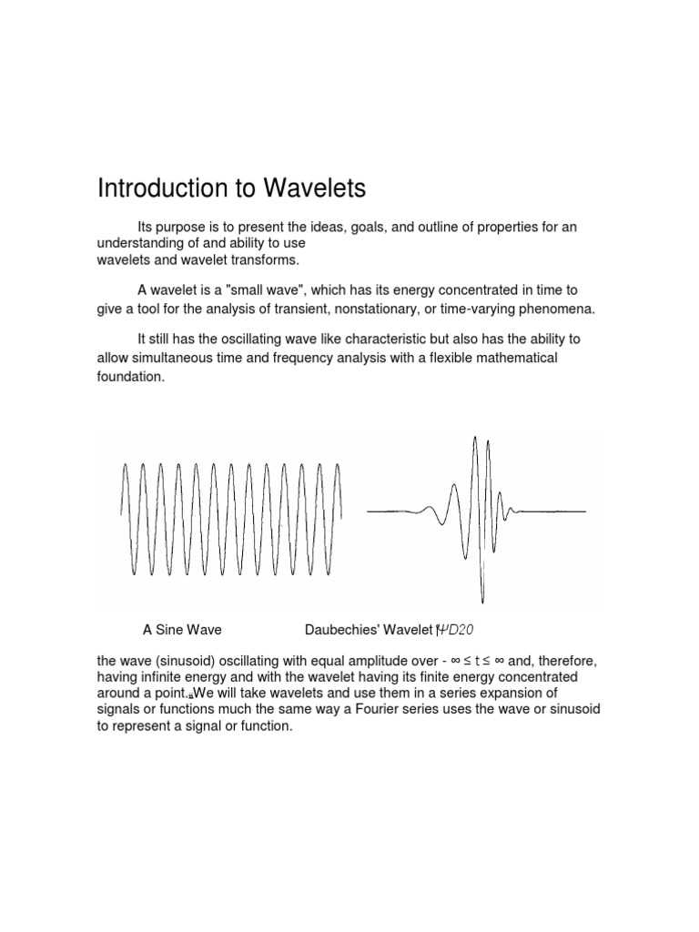 0.-Introduction To Wavelets | PDF | Wavelet | Fourier Series
