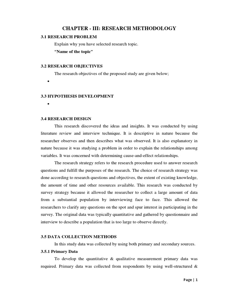 Research Methodology Format | PDF | Survey Methodology | Sampling ...