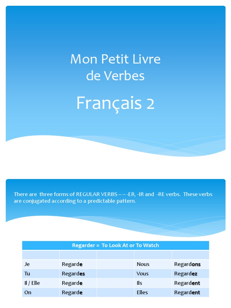 fr2 Mon Petit Livre de Verbes | PDF | Grammaire | Mécanique du langage