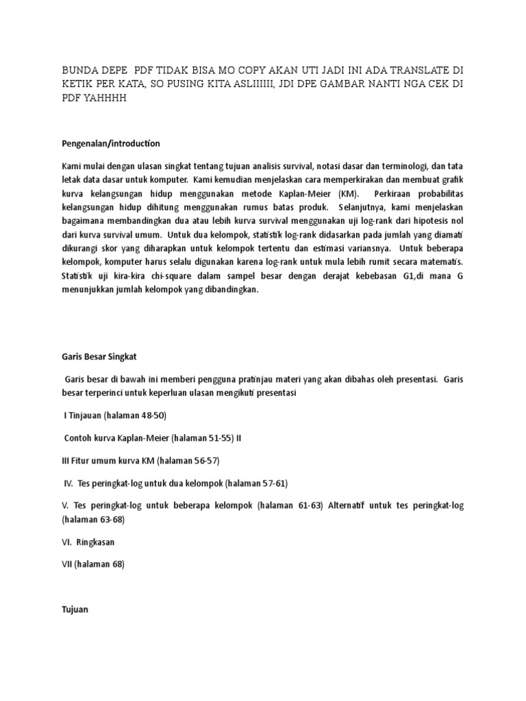 Analisis Data Survival | PDF | Metode & Bahan Ajar