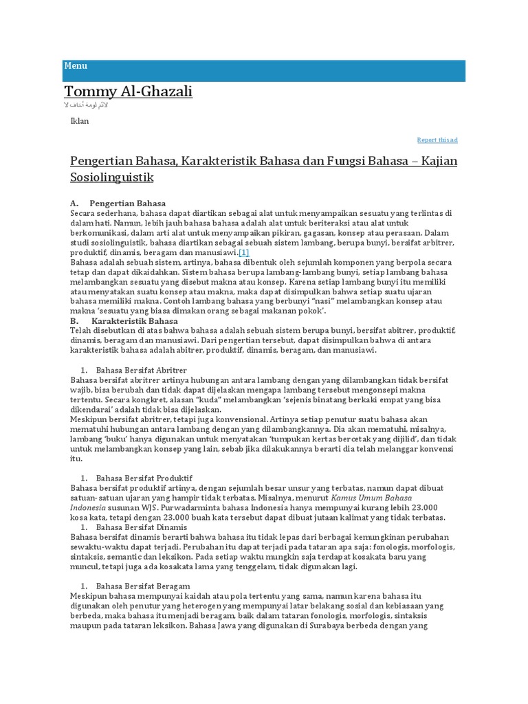 Fungsi Bahasa Fatik | PDF