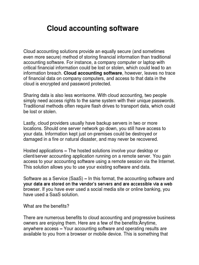 Cloud Accounting Software | PDF | Cloud Computing | Software As A Service