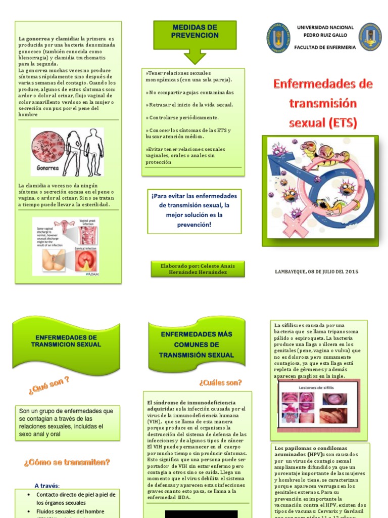Triptico De Enfermedades Pdf Infección Transmitida Sexualmente