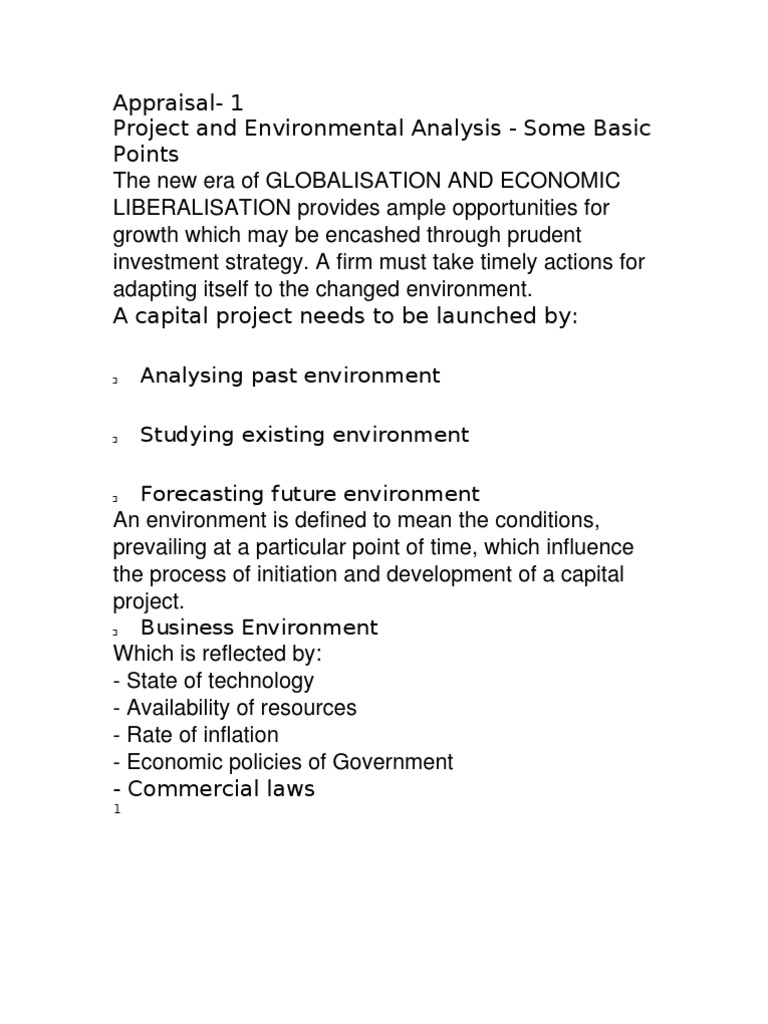 Project Environment Analysis Overview | PDF | Business | Finance ...