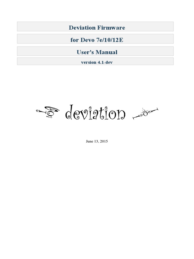 Deviation 10 Users Manual | PDF | Menu (Computing) | Icon (Computing)