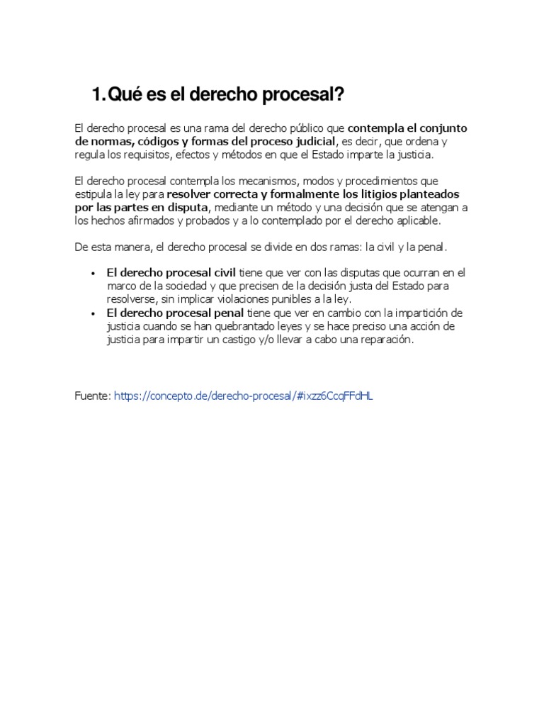 Concepto y definición de derecho procesal | PDF | Política | Ciencias ...