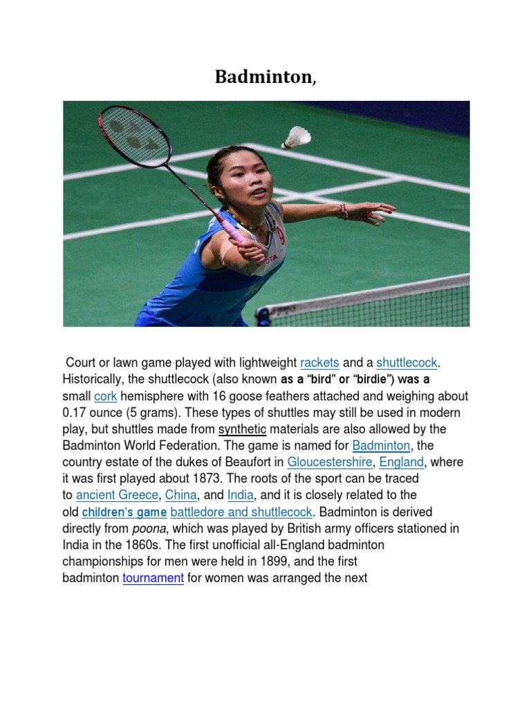 Badminton | Download Free PDF | Physical Fitness | Physical Exercise
