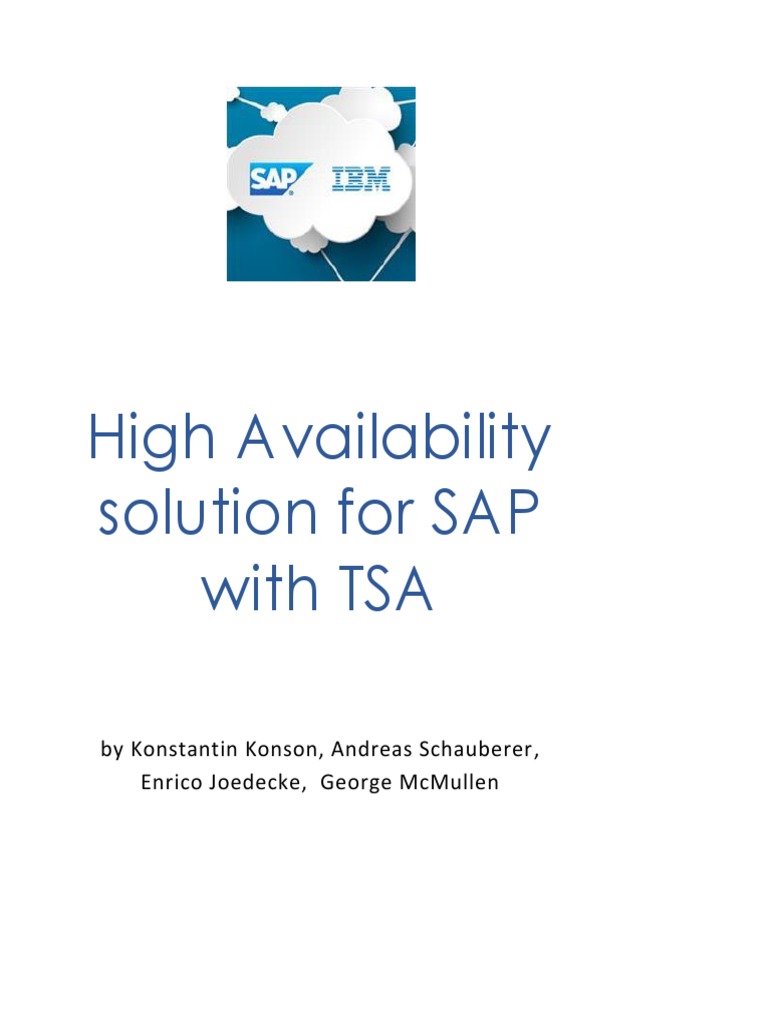 High Availability Solution For SAP With TSA PDF | PDF | Sap Se | Databases