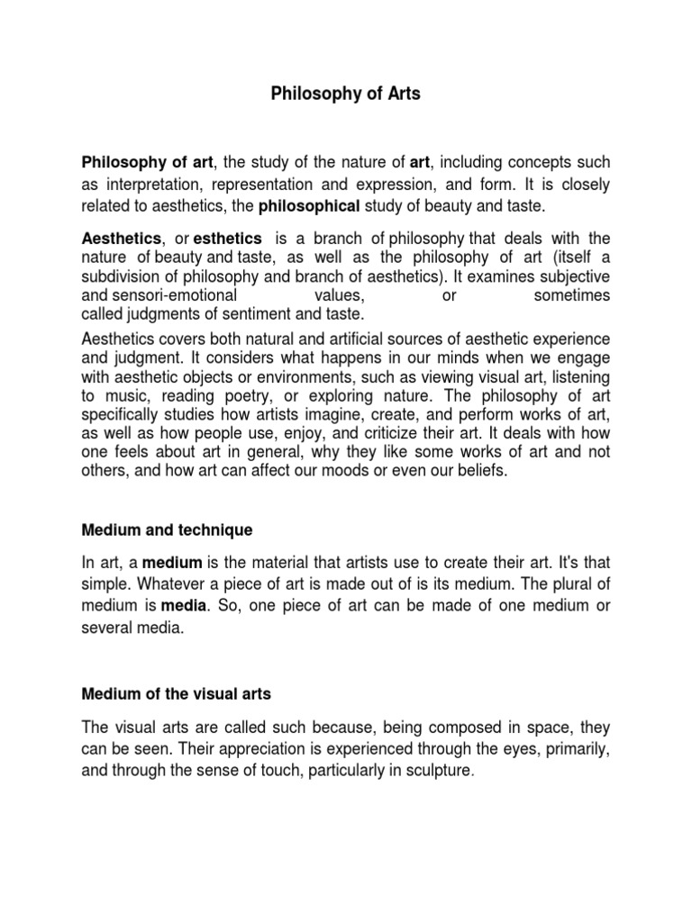 Philosophy of Arts | PDF | Aesthetics | Paintings