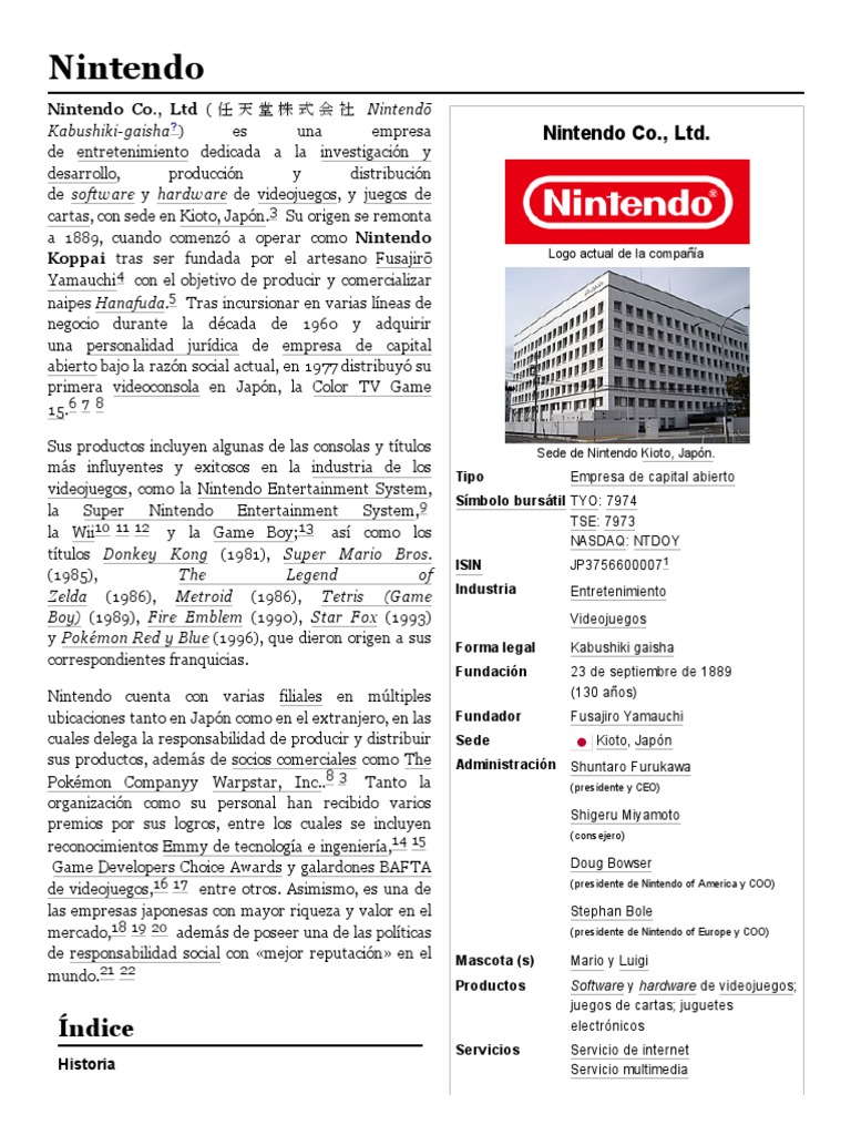 Nintendo | PDF | Nintendo | Juegos de consolas