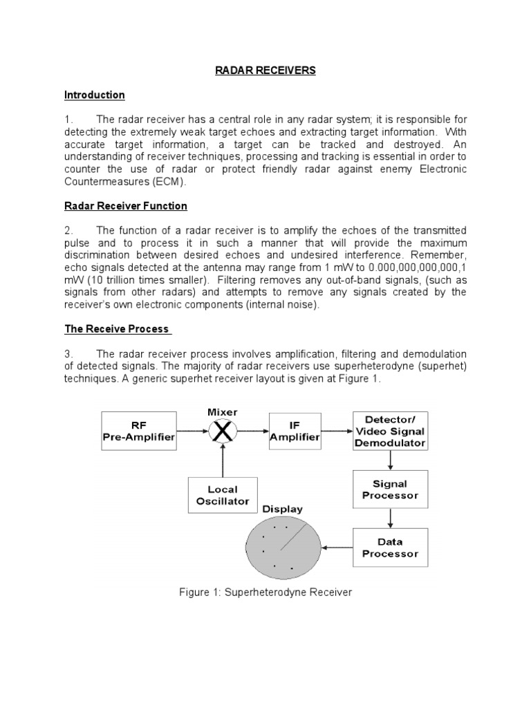 Radar Receivers | PDF | Radar | Signal To Noise Ratio