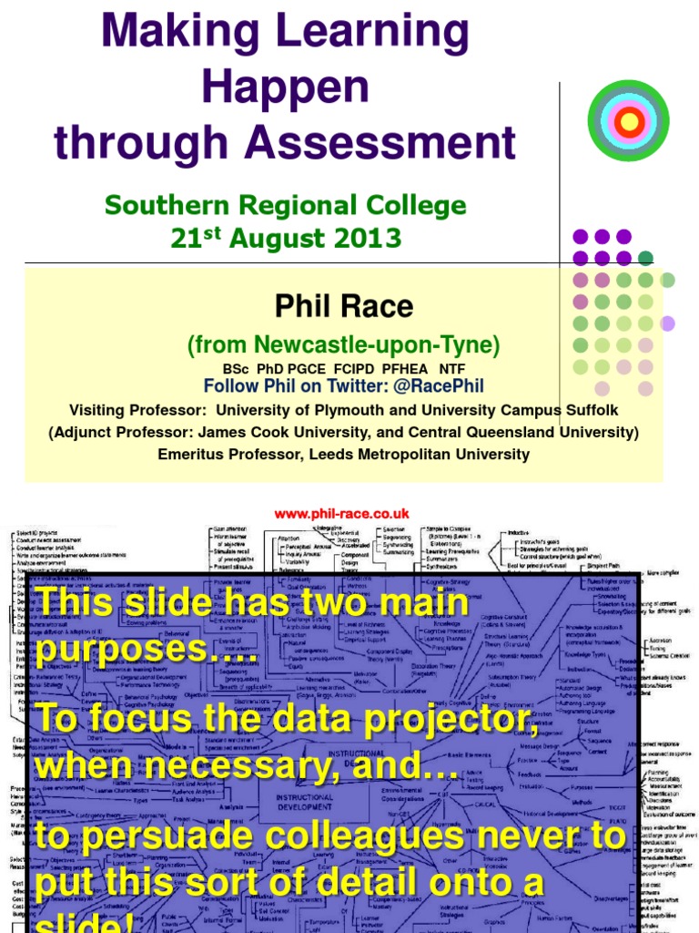 Making Learning Happen: A Summary of Phil Race's Presentation on ...