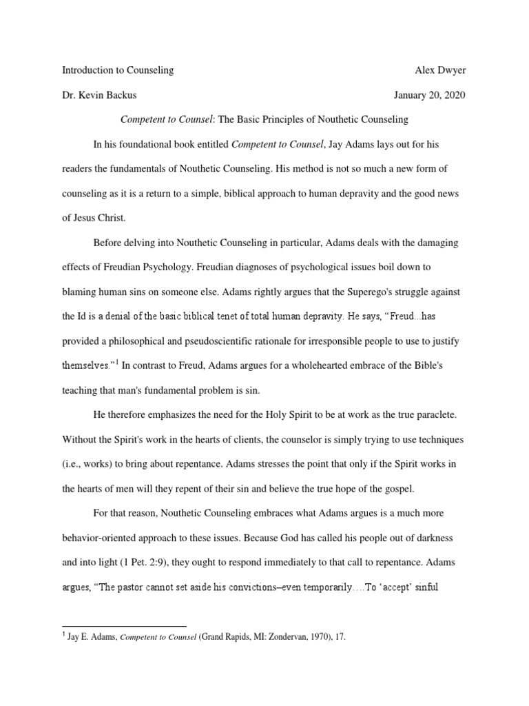 Competent To Counsel Interactive Paper | PDF | Repentance | Psychotherapy