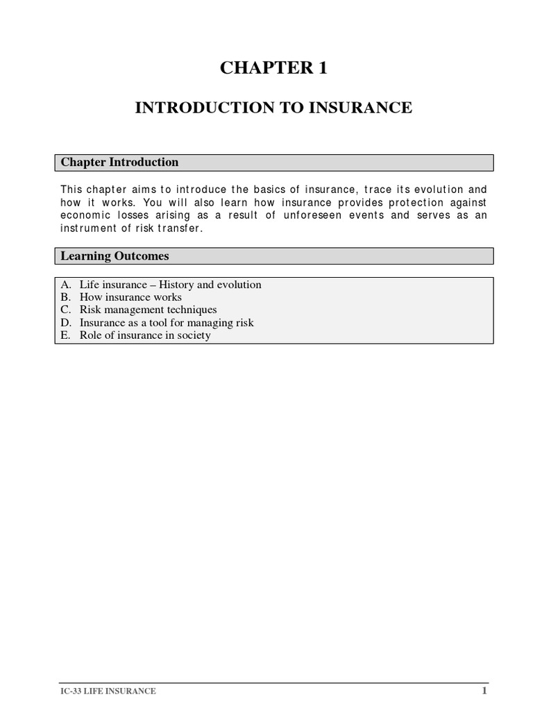 Intro Insurance PDF | PDF | Insurance | Risk Management