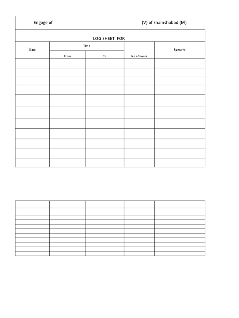 Log Sheet | PDF