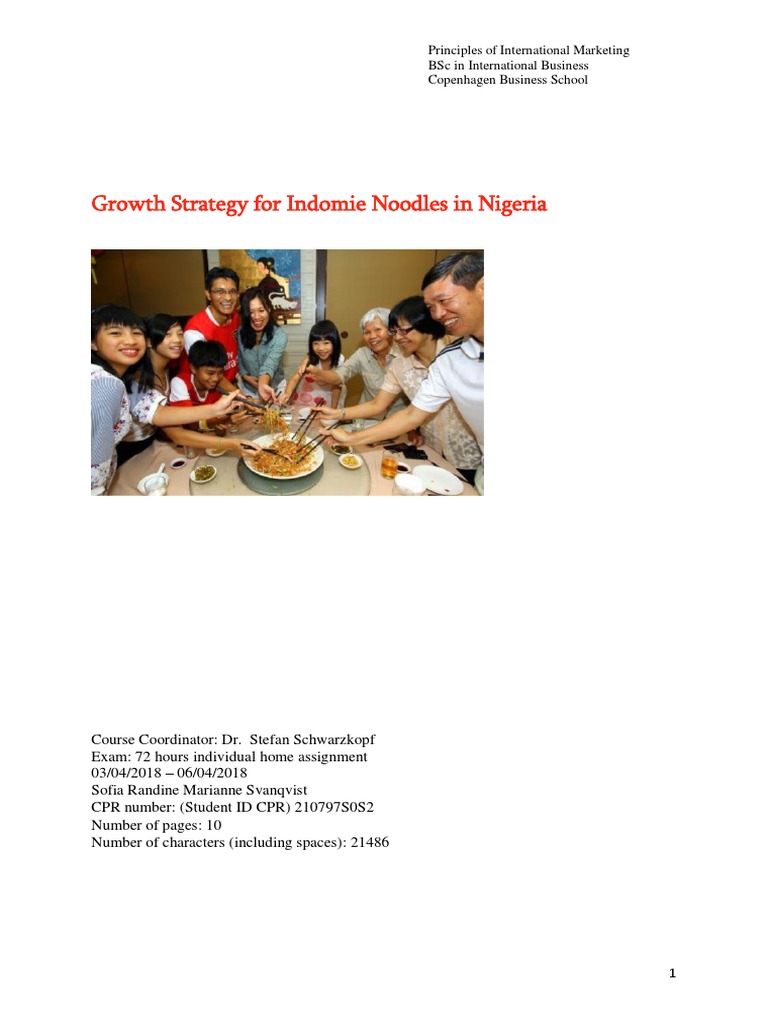Growth Startegy Indomie Noodles in Nigeria SofiaSvanqvist Finalv-2 ...