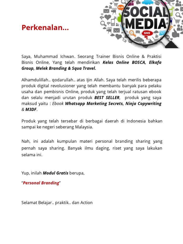 Contoh Personal Branding Diri Sendiri | PDF