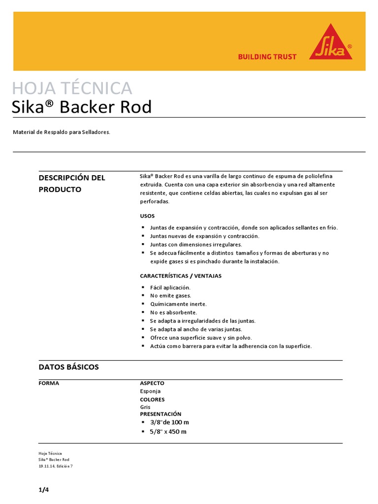 HT-Sika Backer Rod PDF | PDF | Naturaleza