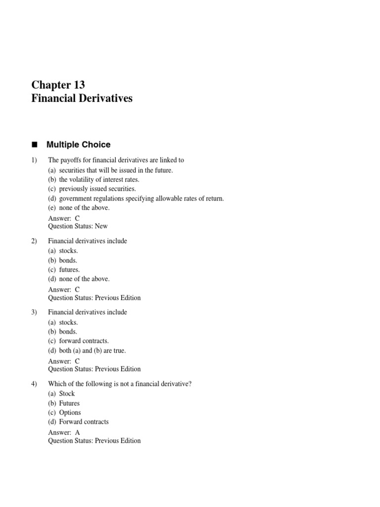MCQ On FD | PDF | Put Option | Option (Finance)