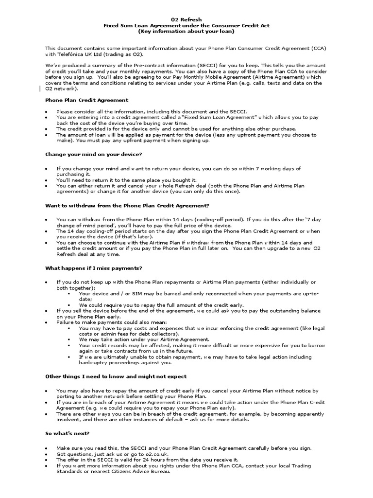 O2 Phone Plan Loan Details | PDF | Credit | Finance & Money Management