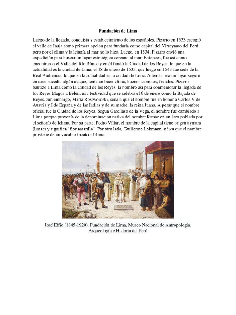 Fundación de Lima y Escudo | PDF | Viajes y turismo