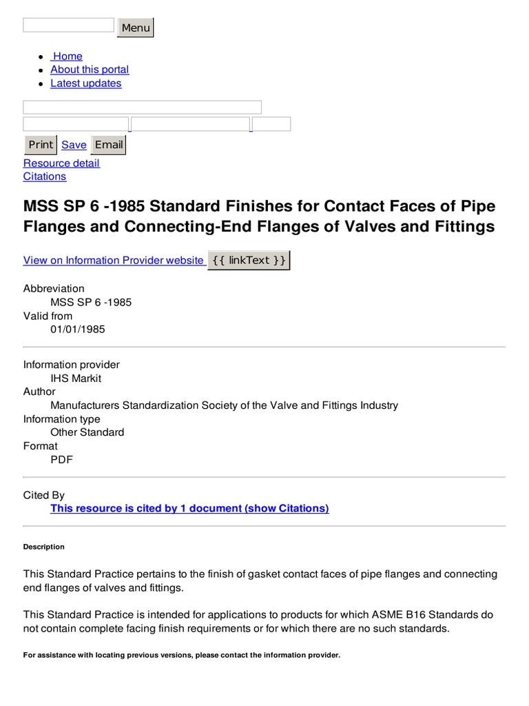 Mss SP 6 1985 15689 PDF | PDF | Plumbing | Pipe (Fluid Conveyance)