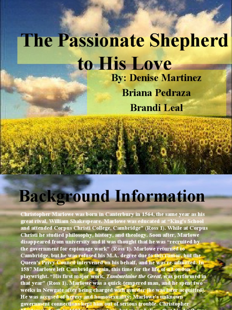 The Passionate Shepherd | PDF | Christopher Marlowe | Poetry