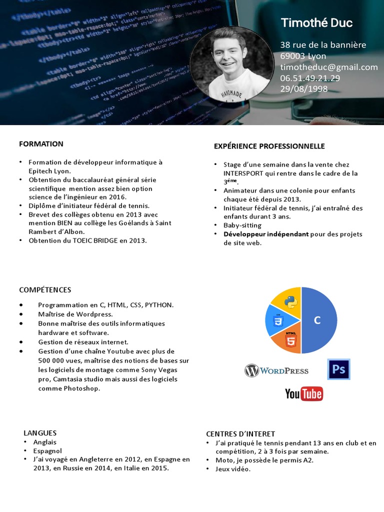 CV - Français | PDF | Programmeur | Informatique
