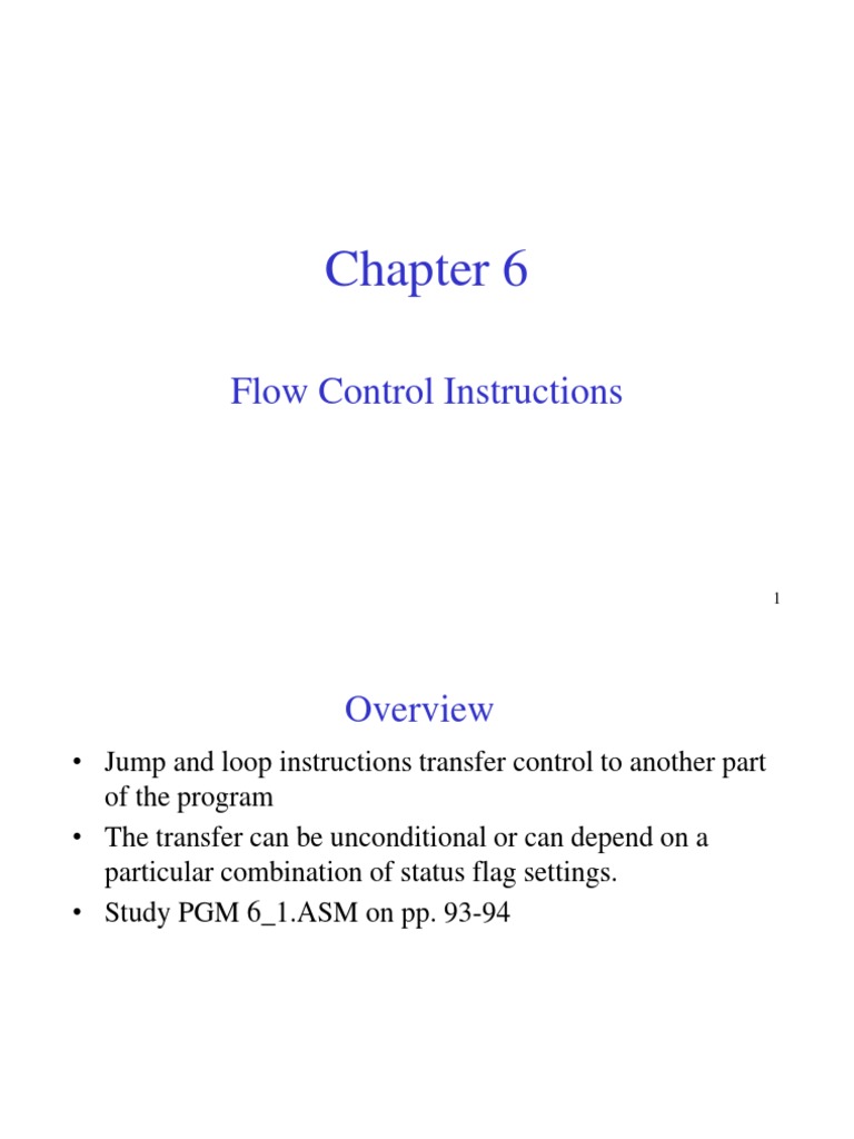 C.O.A.L Chapter6 | PDF | Control Flow | Assembly Language