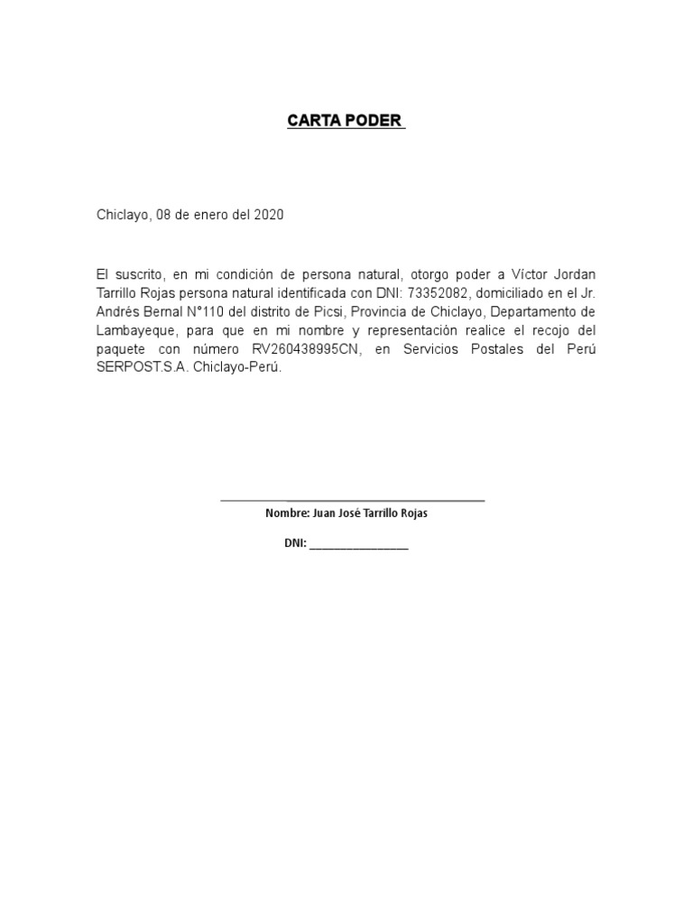 Carta Poder Simple | PDF
