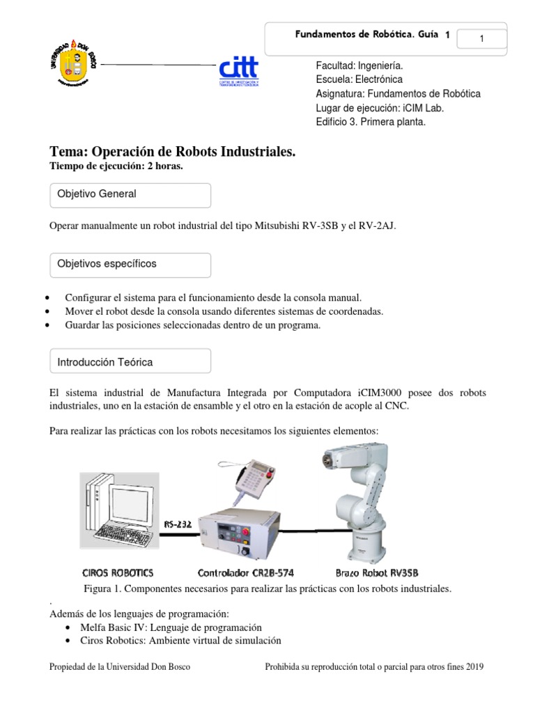 G1 FRO111 Operacion de Robots Industriales C120 | PDF | Robot | Robótica