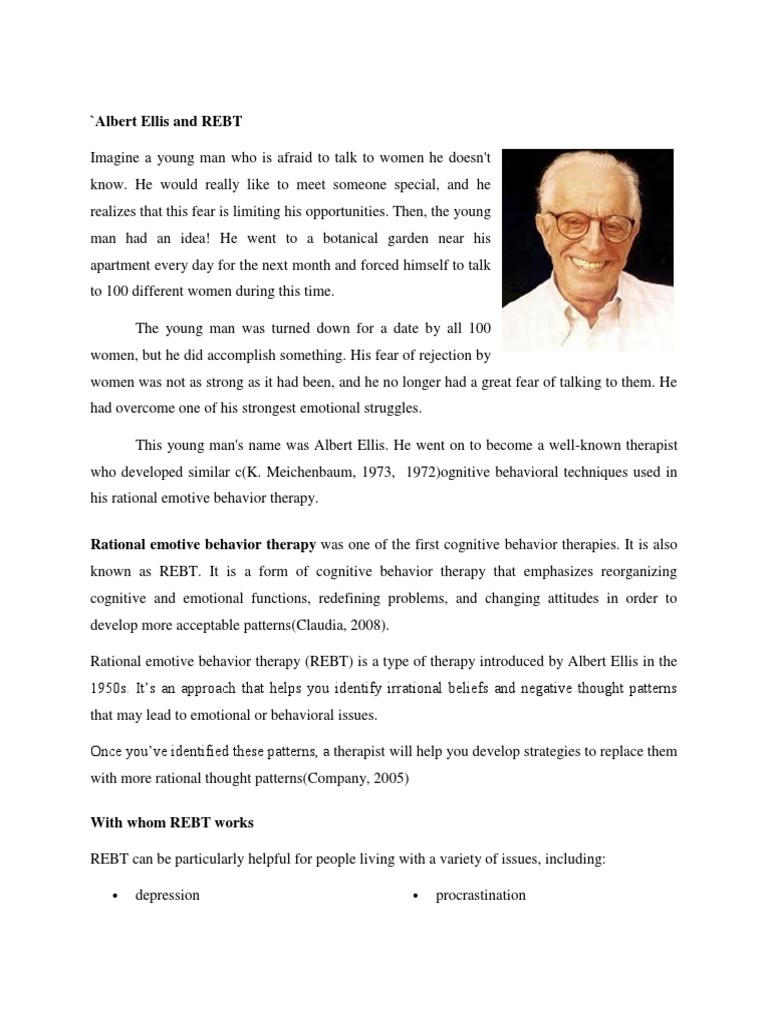 Albert Ellis and REBT | PDF | Rational Emotive Behavior Therapy ...