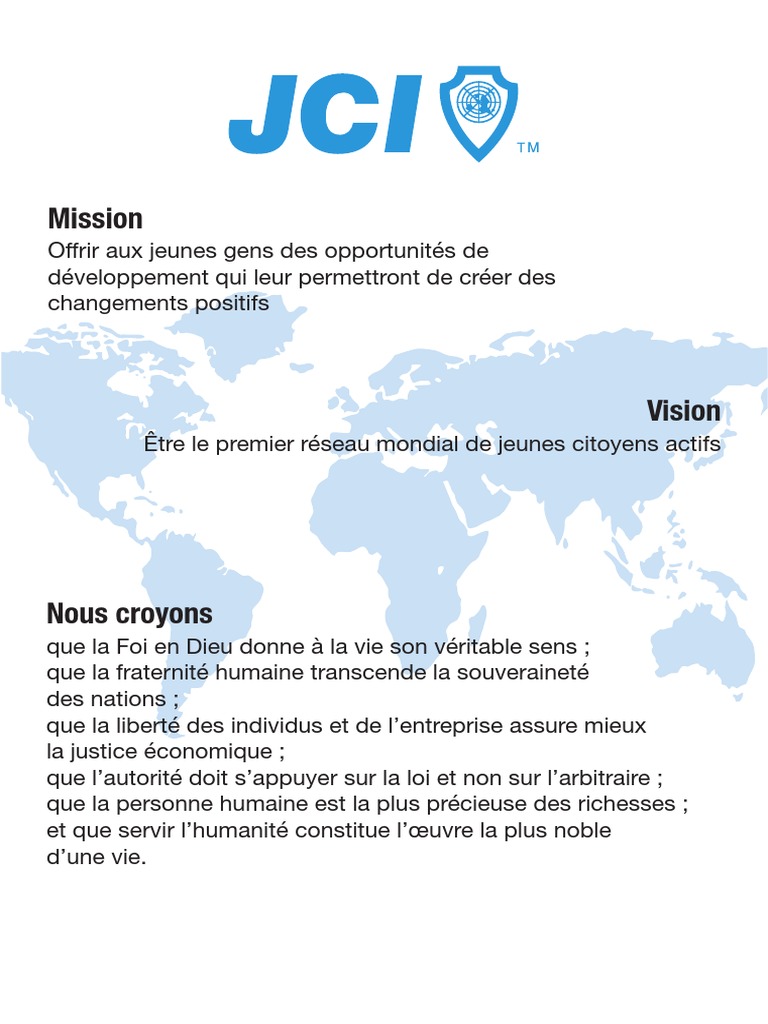 Mission et Vision de la JCI | PDF | Développement personnel
