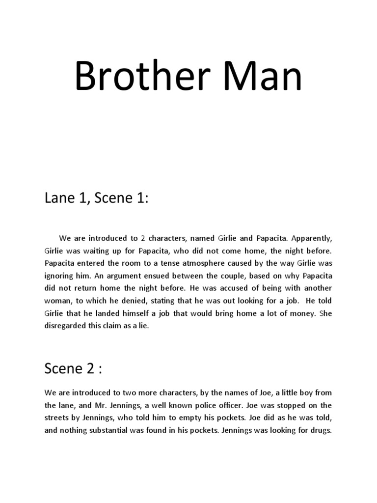 Brother Man: Lane 1, Scene 1 | PDF